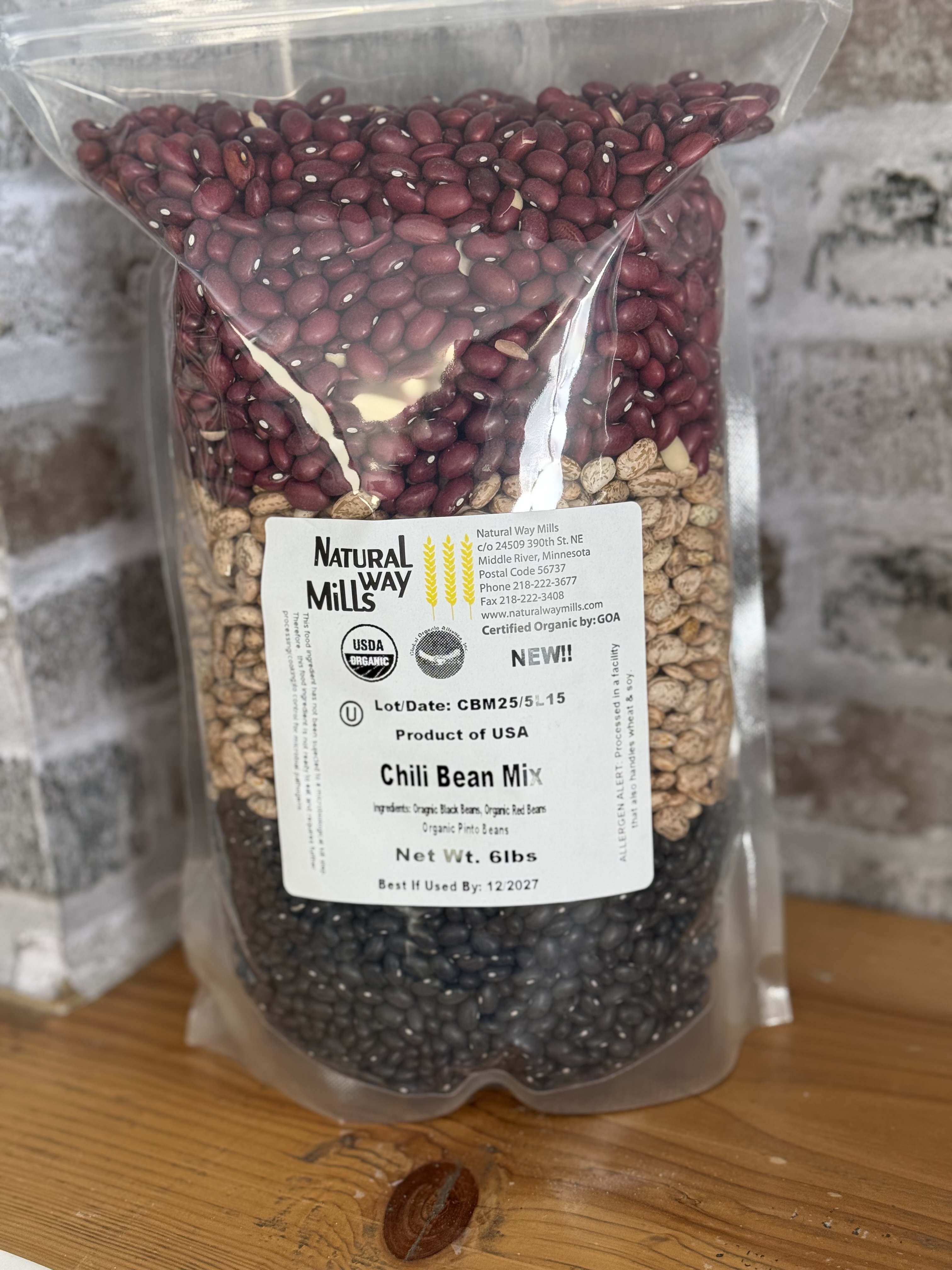 Natural Way Mills: Organic Chili Bean Mix, Legumes and Beans, 373
